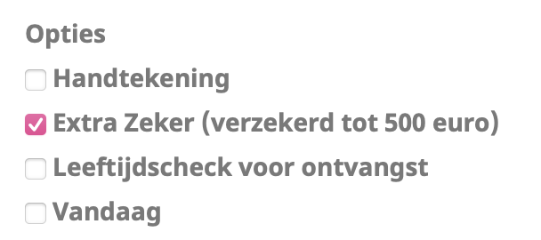 DHL verzendopties- en voorwaarden